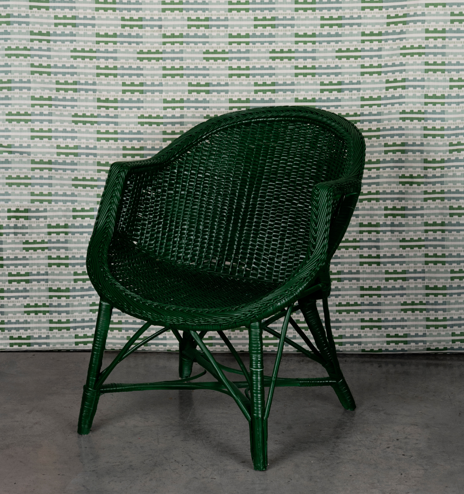 Pair of Green Wicker Chairs – Nina Litchfield Studios